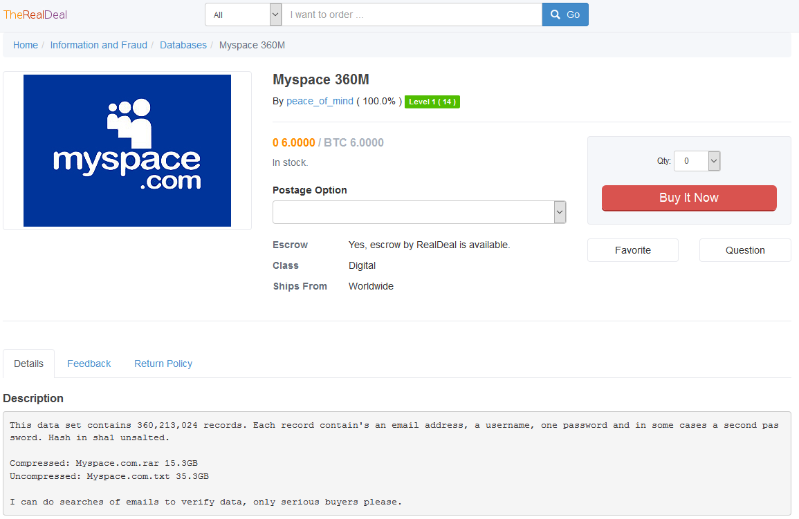 Myspace Change Password